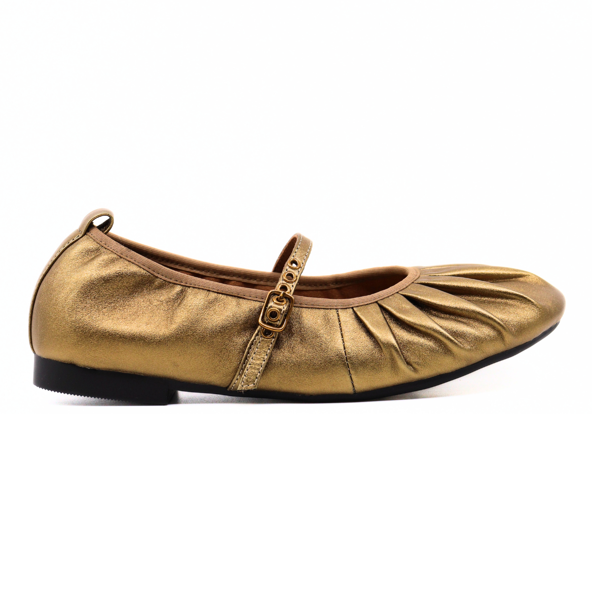 Mila Bronze Metallic Leather Mary Jane Flats – Comfort & Style – The ...